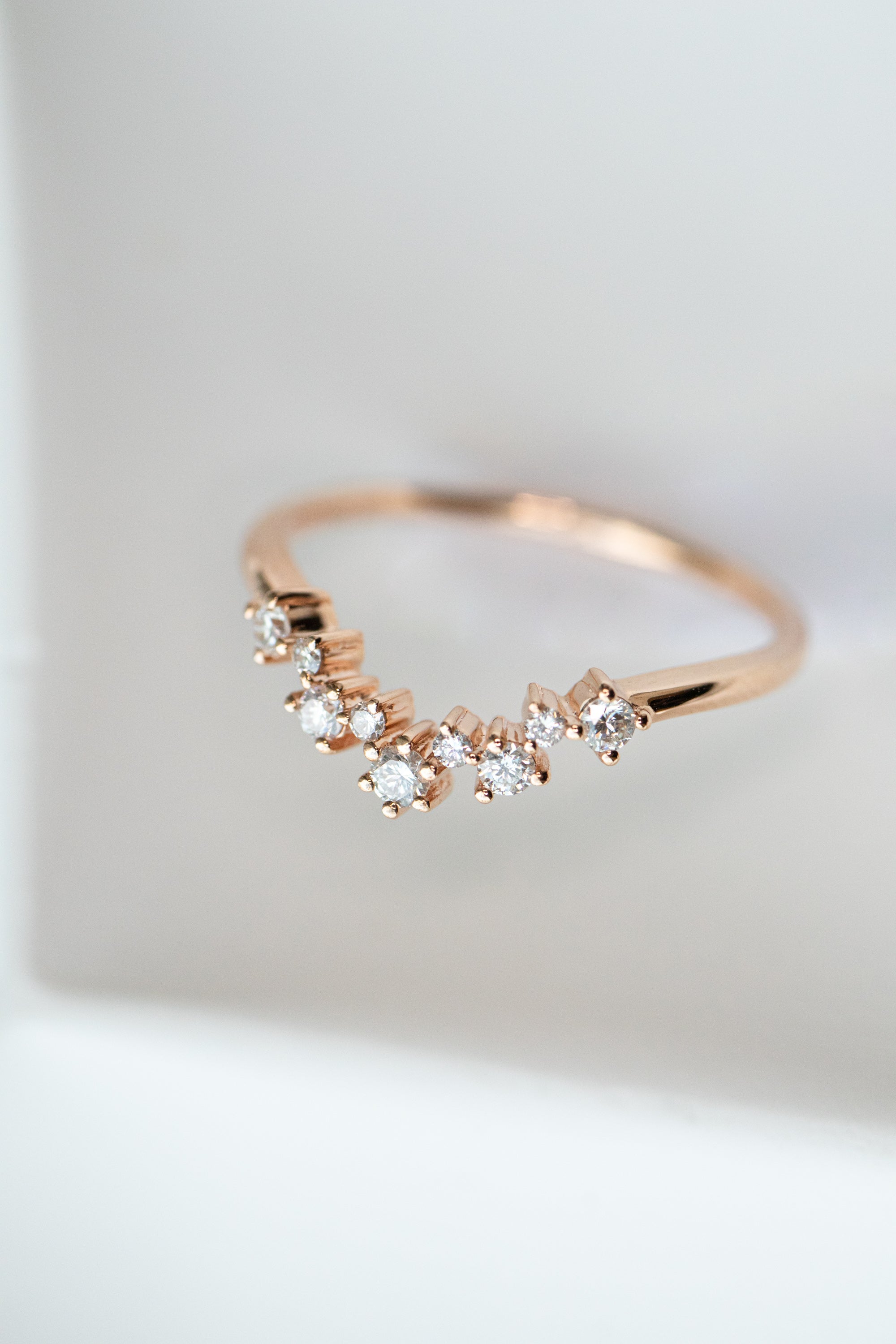 Starry Top Quality Diamond 14/ 18K Gold Stacking Ring – diamant la diva